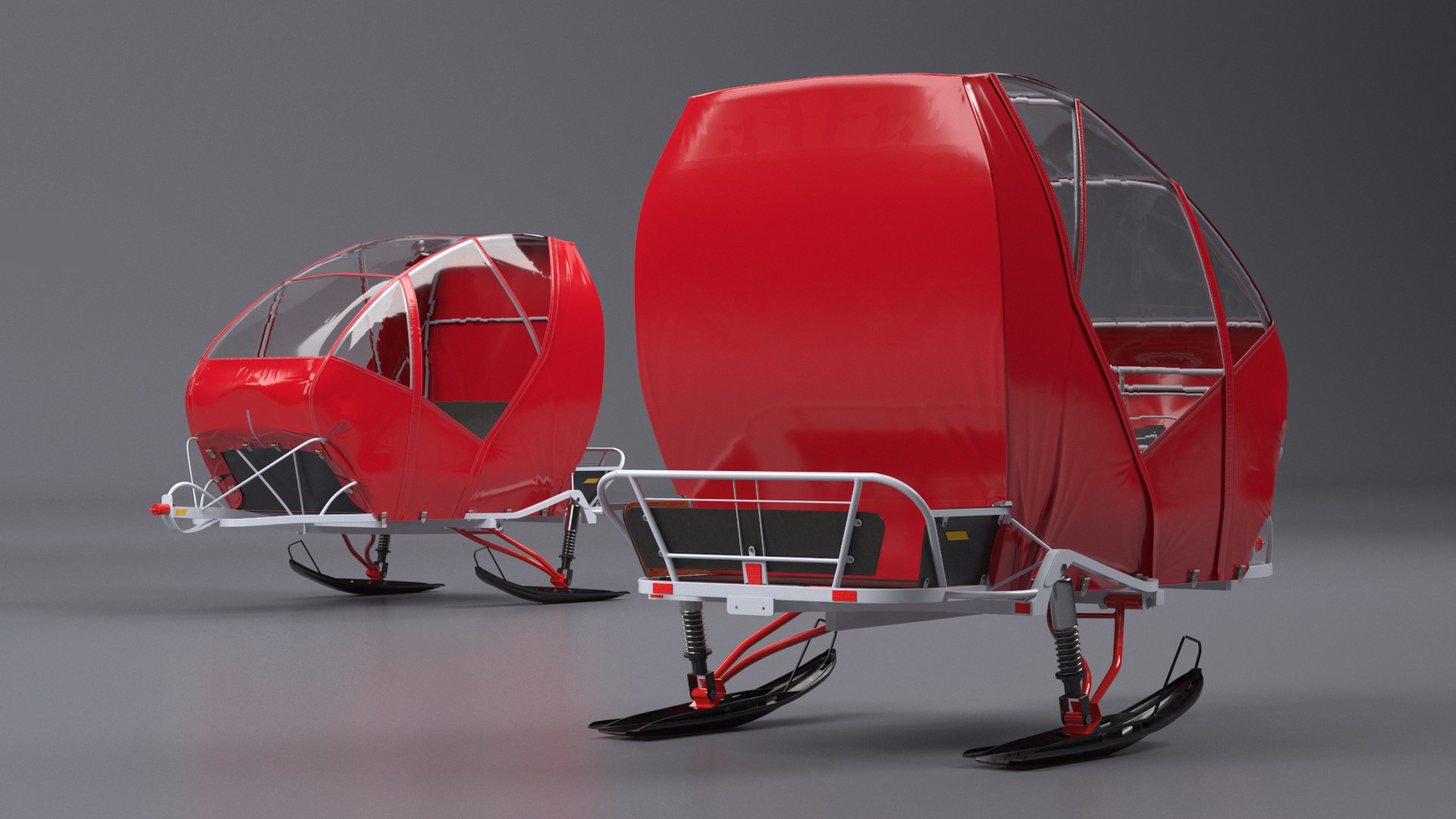 3D Model Snowmobile Carriage Trailer - TurboSquid 2274434