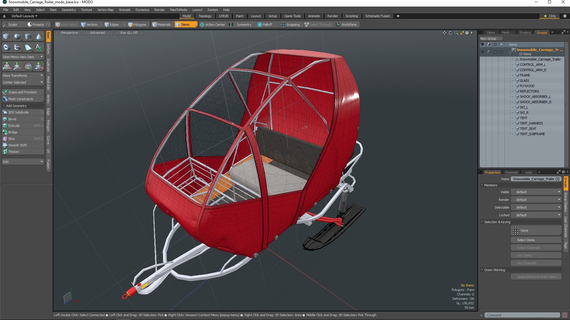3D Model Snowmobile Carriage Trailer - TurboSquid 2274434