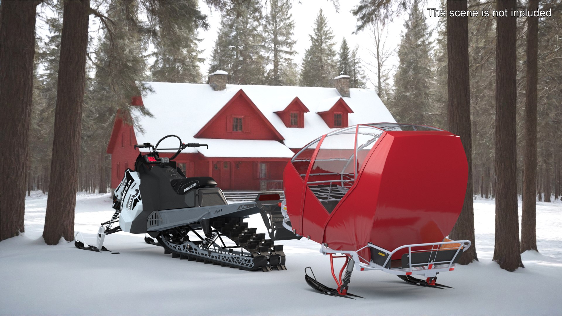3D Model Snowmobile Carriage Trailer - TurboSquid 2274434