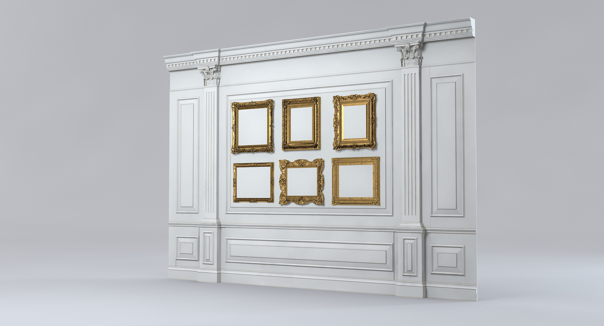 3d model museum wall