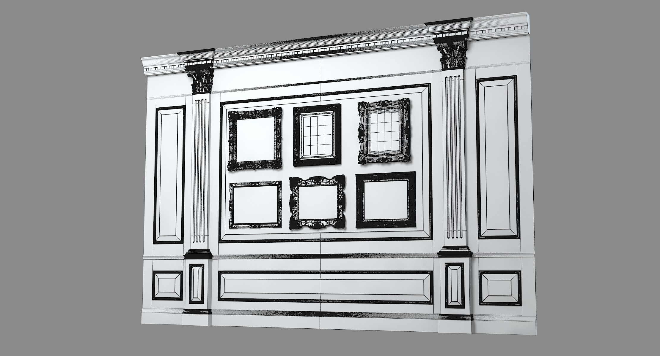 3d model museum wall