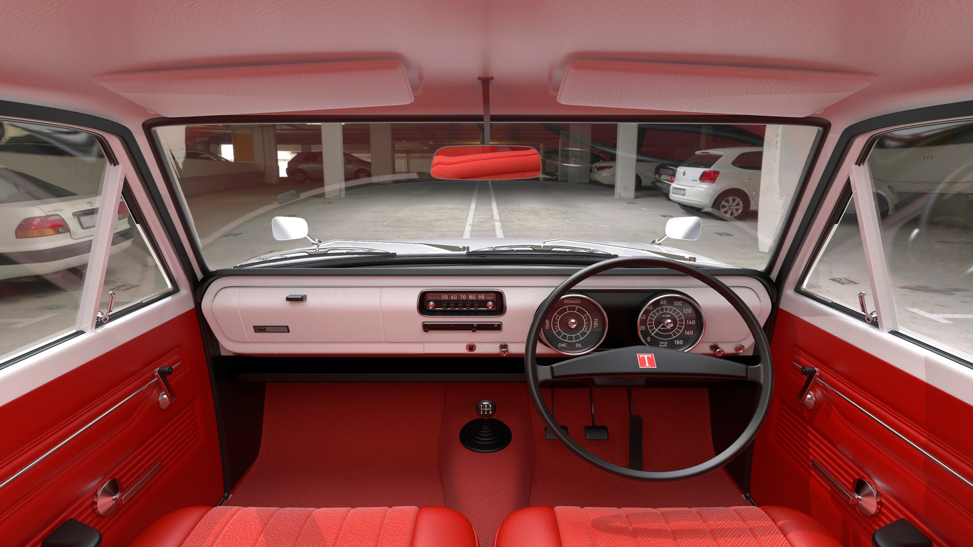 1st Gen Toyota Corolla E10 1966 White Rigged for Cinema 4D 3D model ...