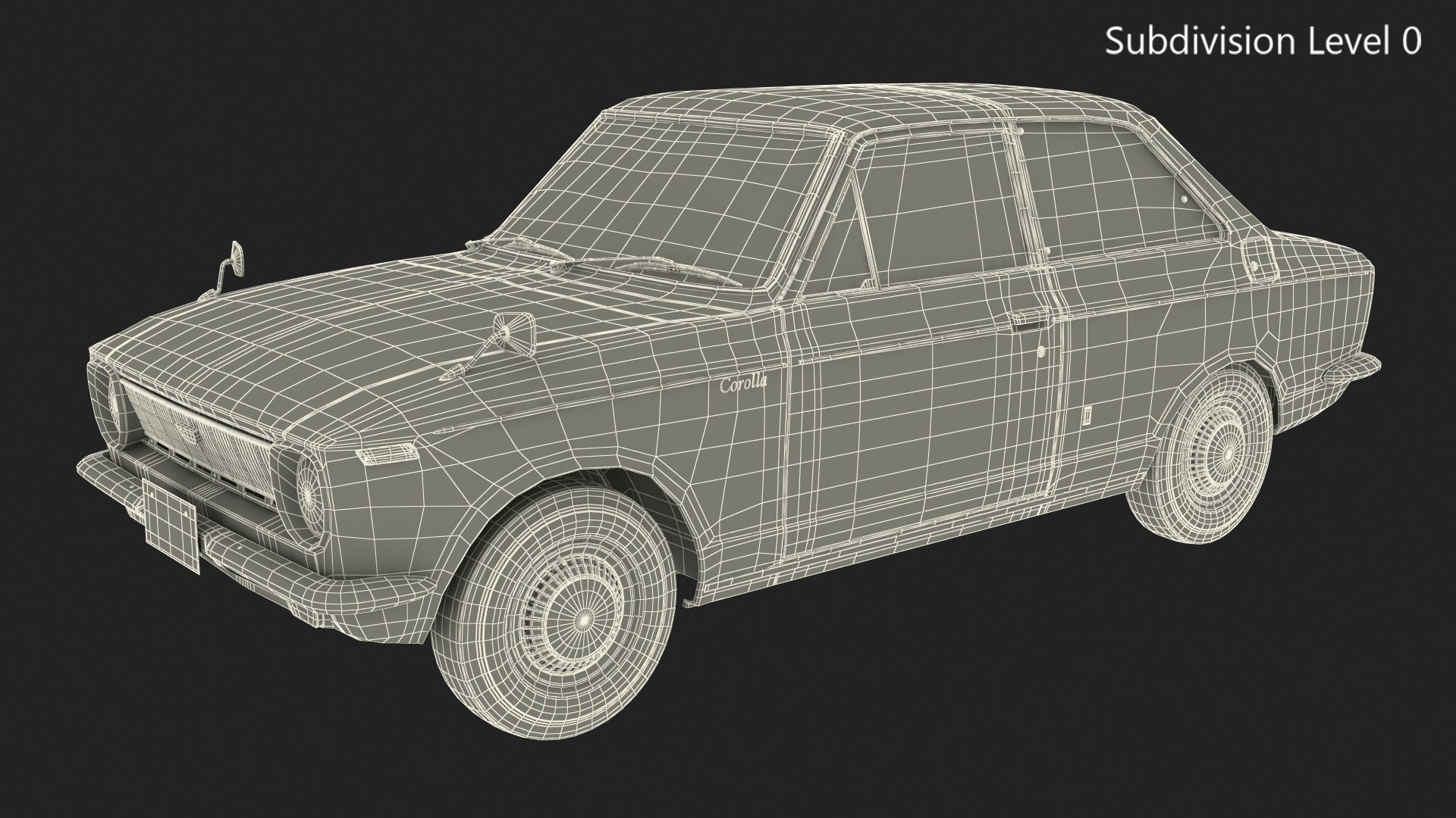 1st Gen Toyota Corolla E10 1966 White Rigged for Cinema 4D 3D model ...