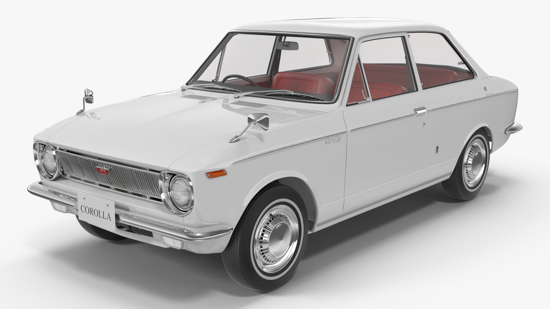 1st Gen Toyota Corolla E10 1966 White Rigged for Cinema 4D 3D model ...