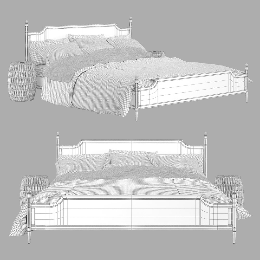 Magnolia Home Manor Cathedral Bed 3D Model - TurboSquid 2038301
