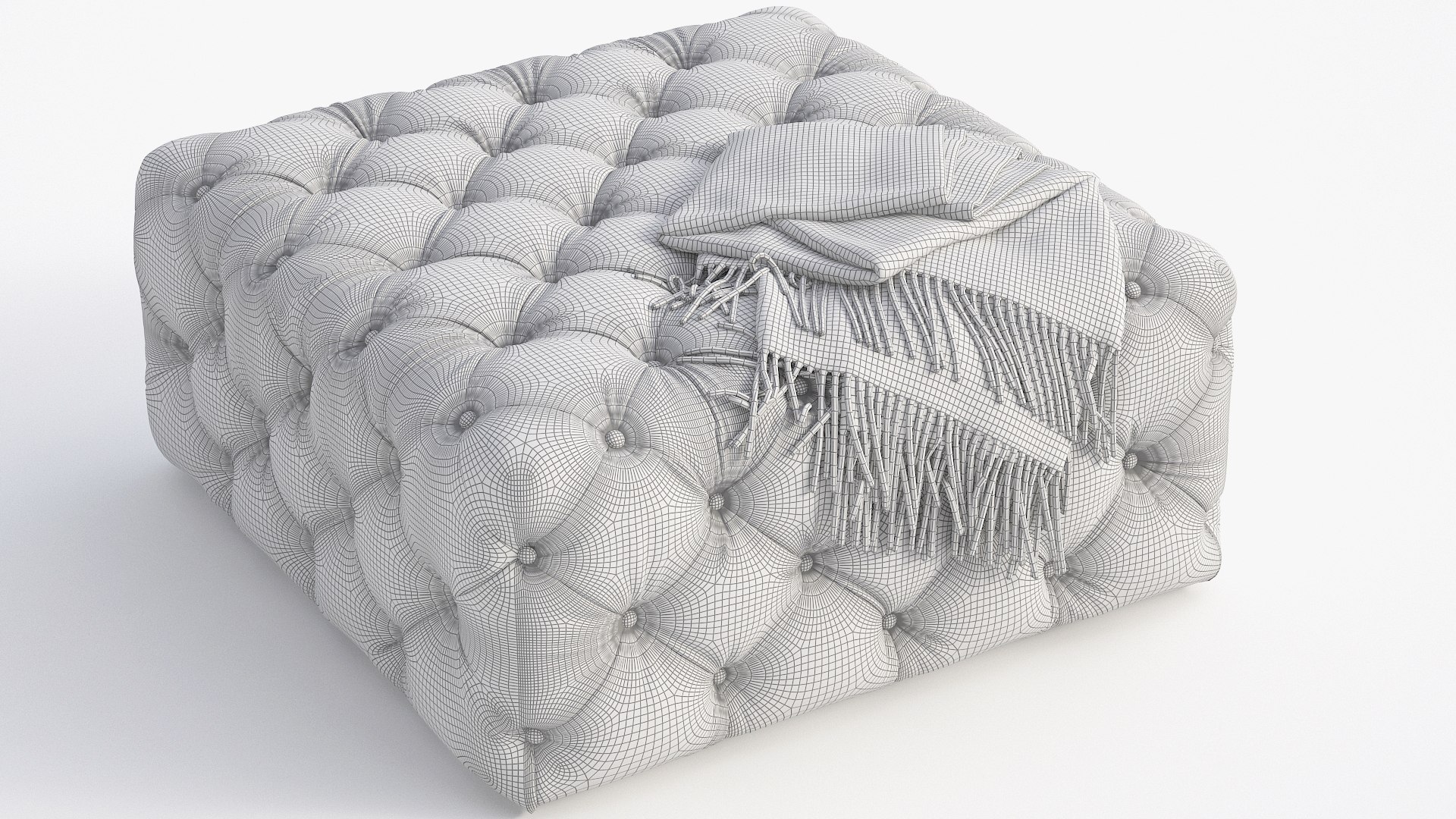 3D Pouf Chesterfield Model - TurboSquid 1843107