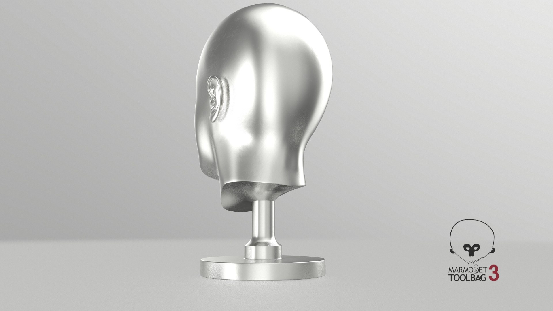 3D silver head statue model - TurboSquid 1566939