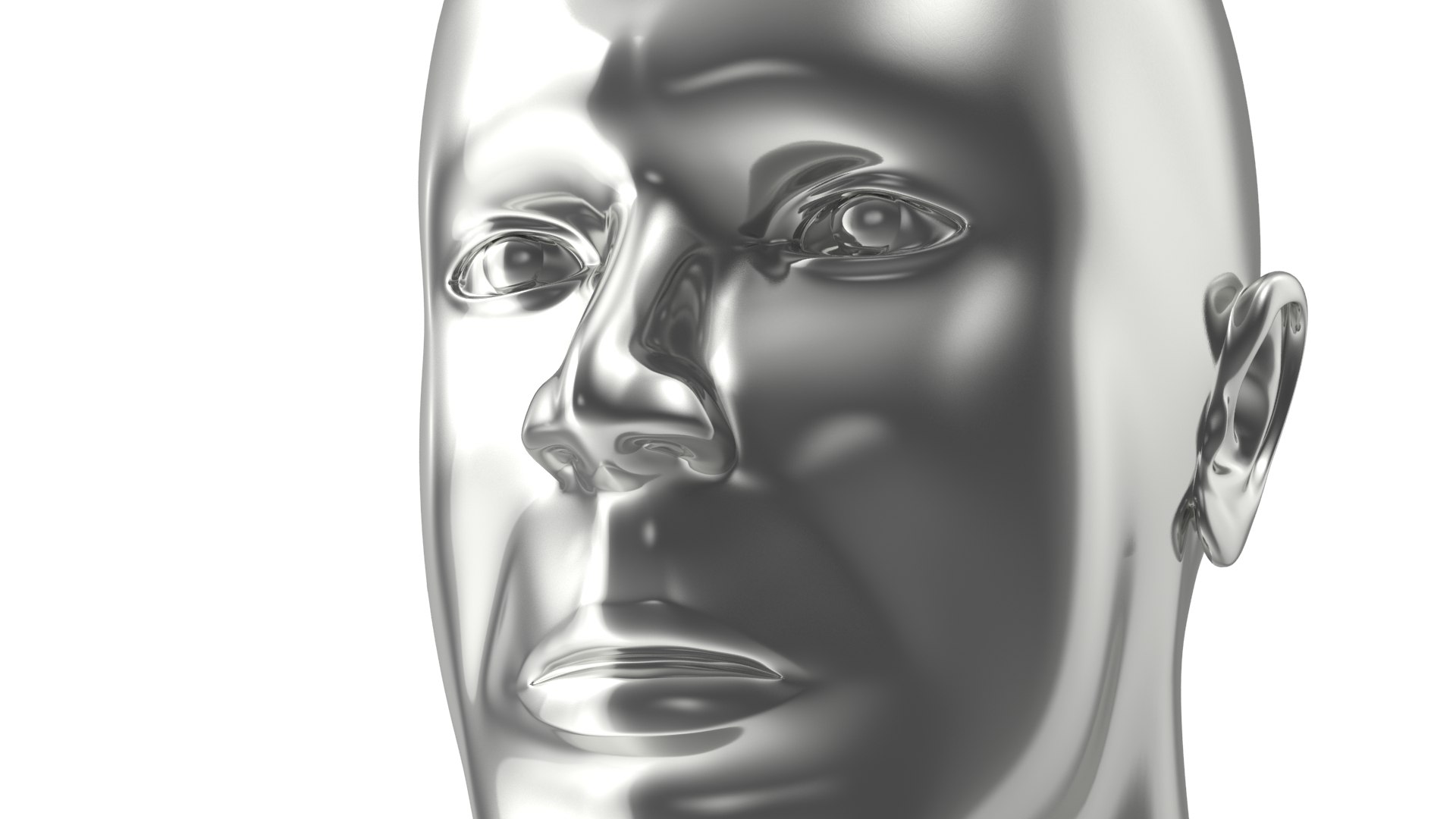 3D silver head statue model - TurboSquid 1566939