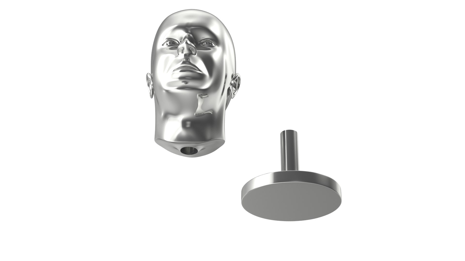 3D silver head statue model - TurboSquid 1566939