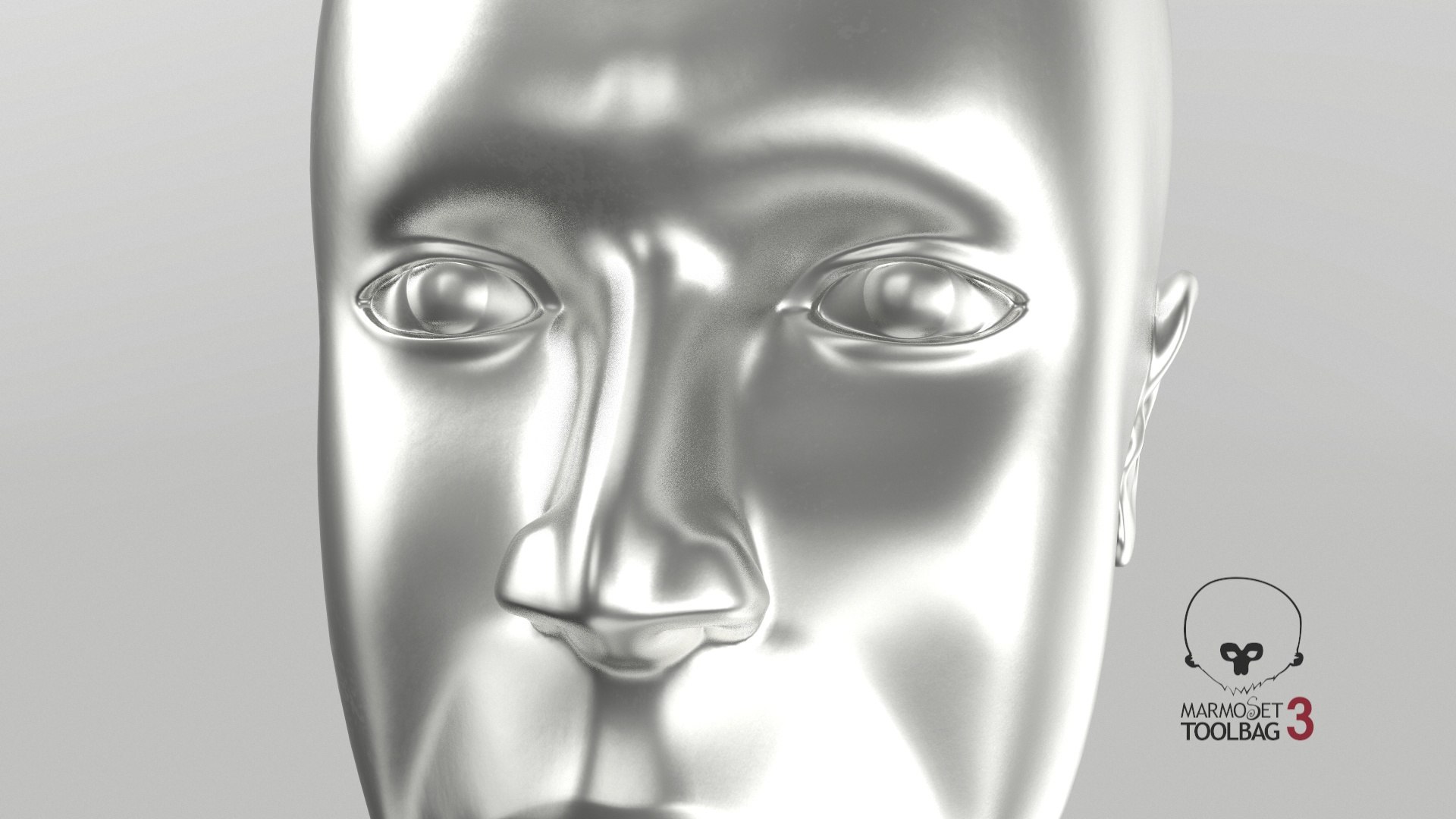 3D silver head statue model - TurboSquid 1566939