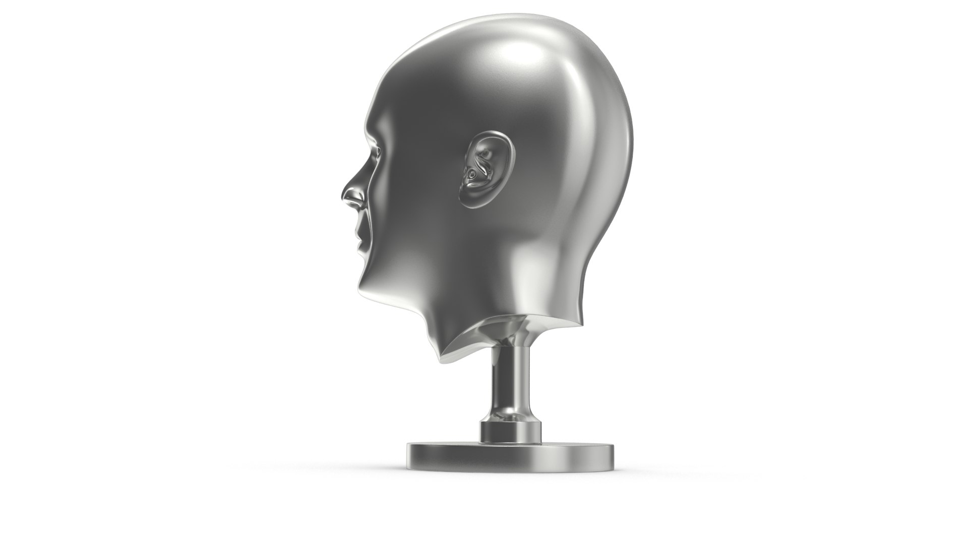 3D silver head statue model - TurboSquid 1566939