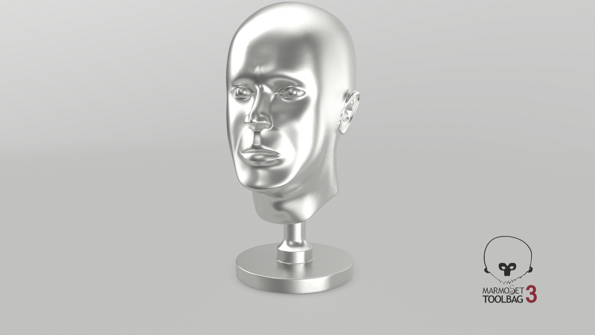 3D silver head statue model - TurboSquid 1566939
