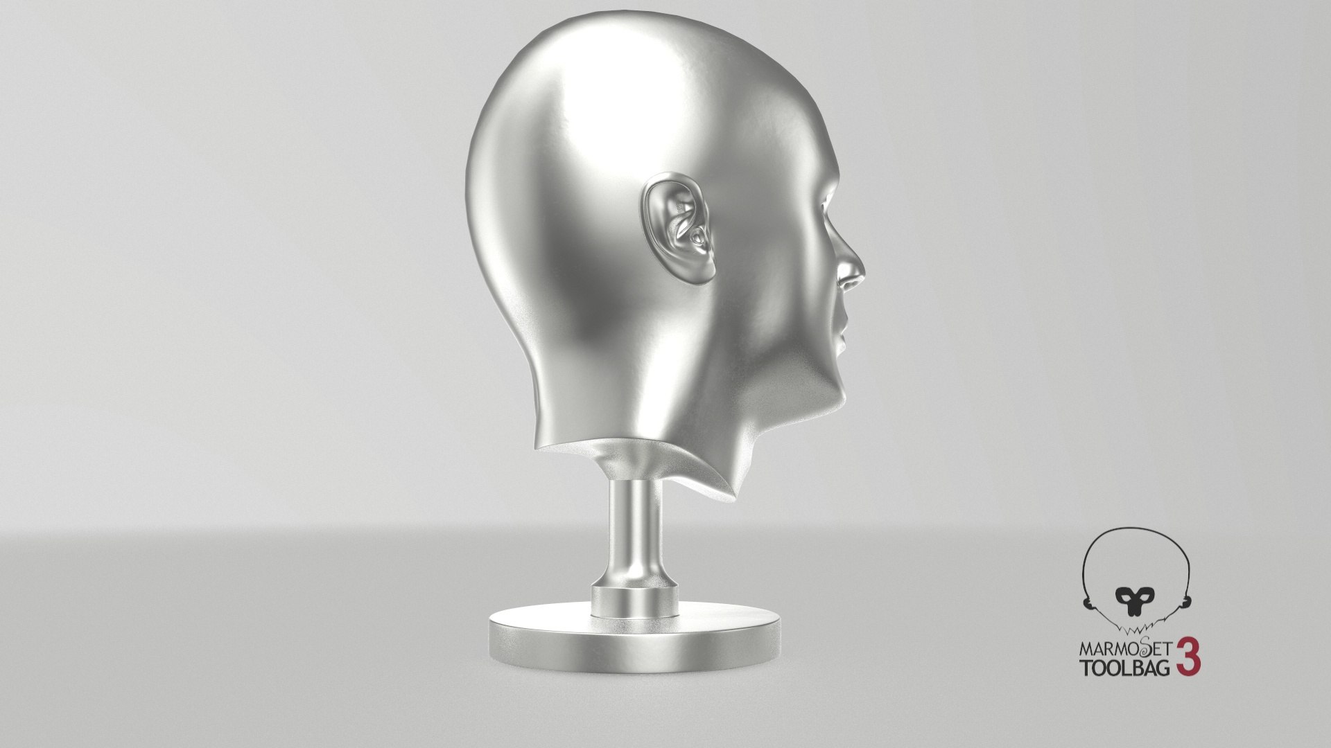 3D silver head statue model - TurboSquid 1566939