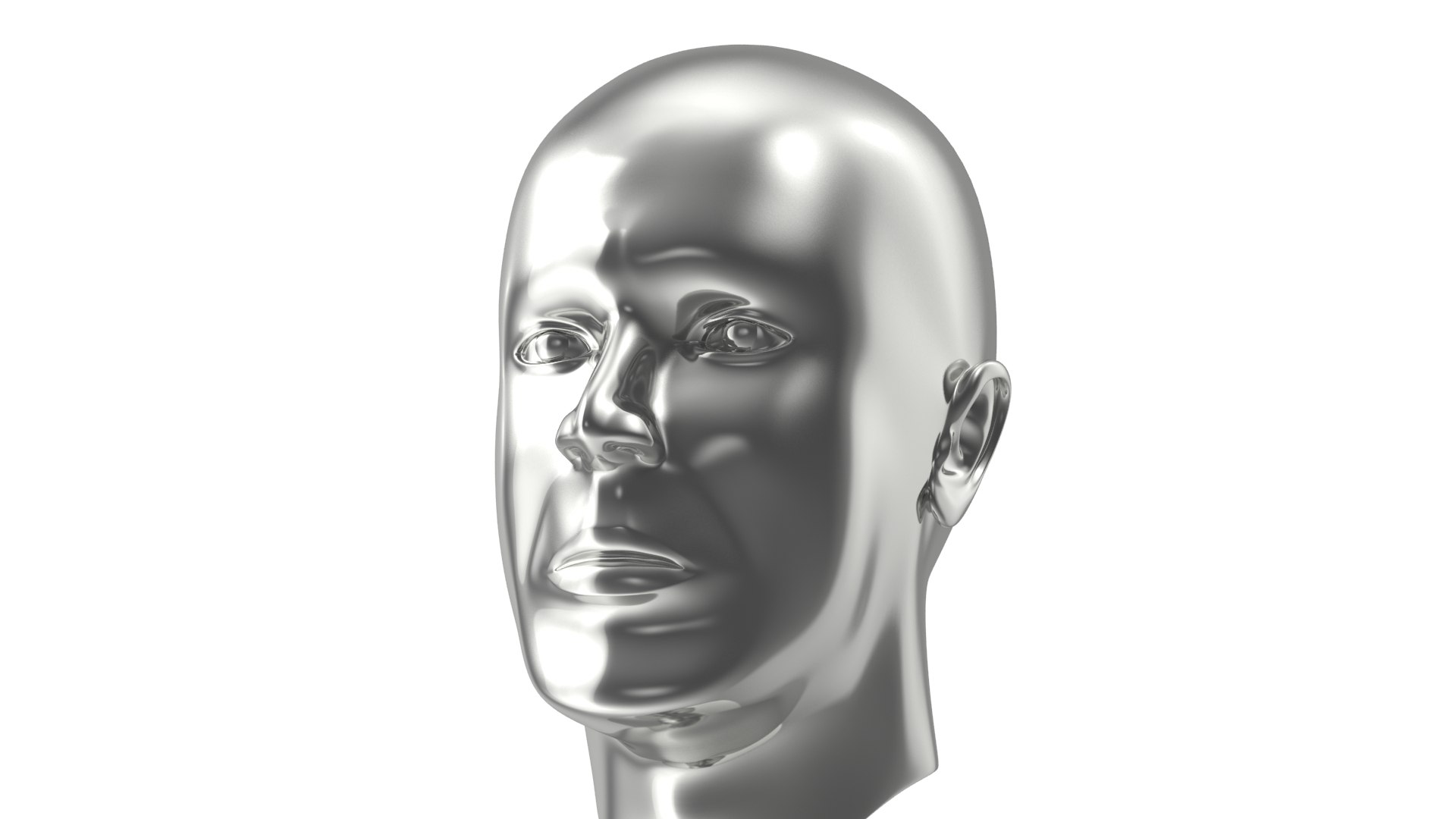 3D silver head statue model - TurboSquid 1566939