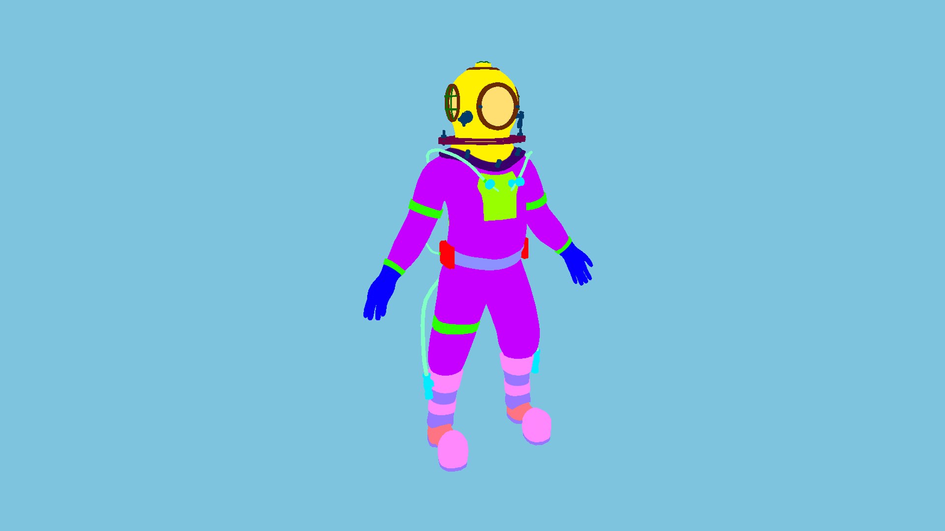 Diving Suit 03 - White Gold - Character Design Fashion Model ...