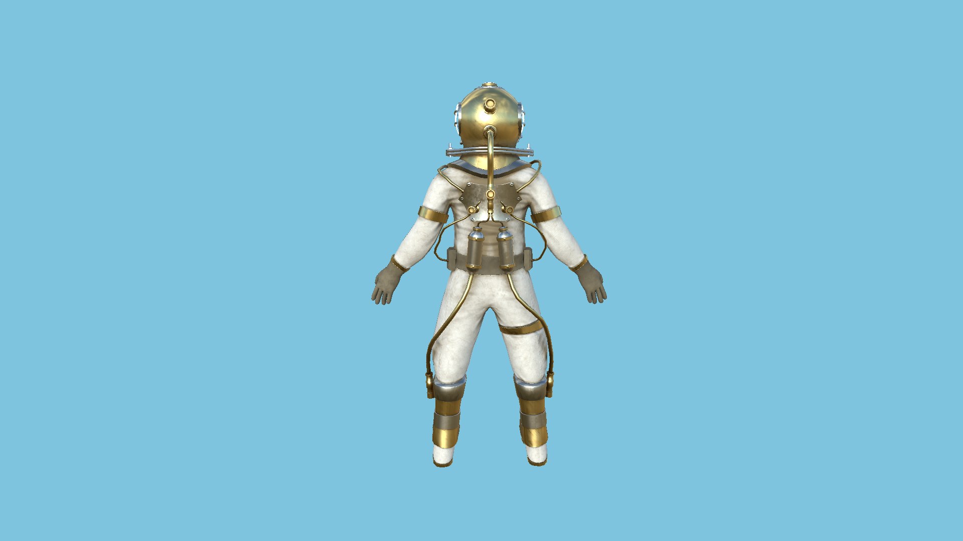 Diving Suit 03 - White Gold - Character Design Fashion Model ...