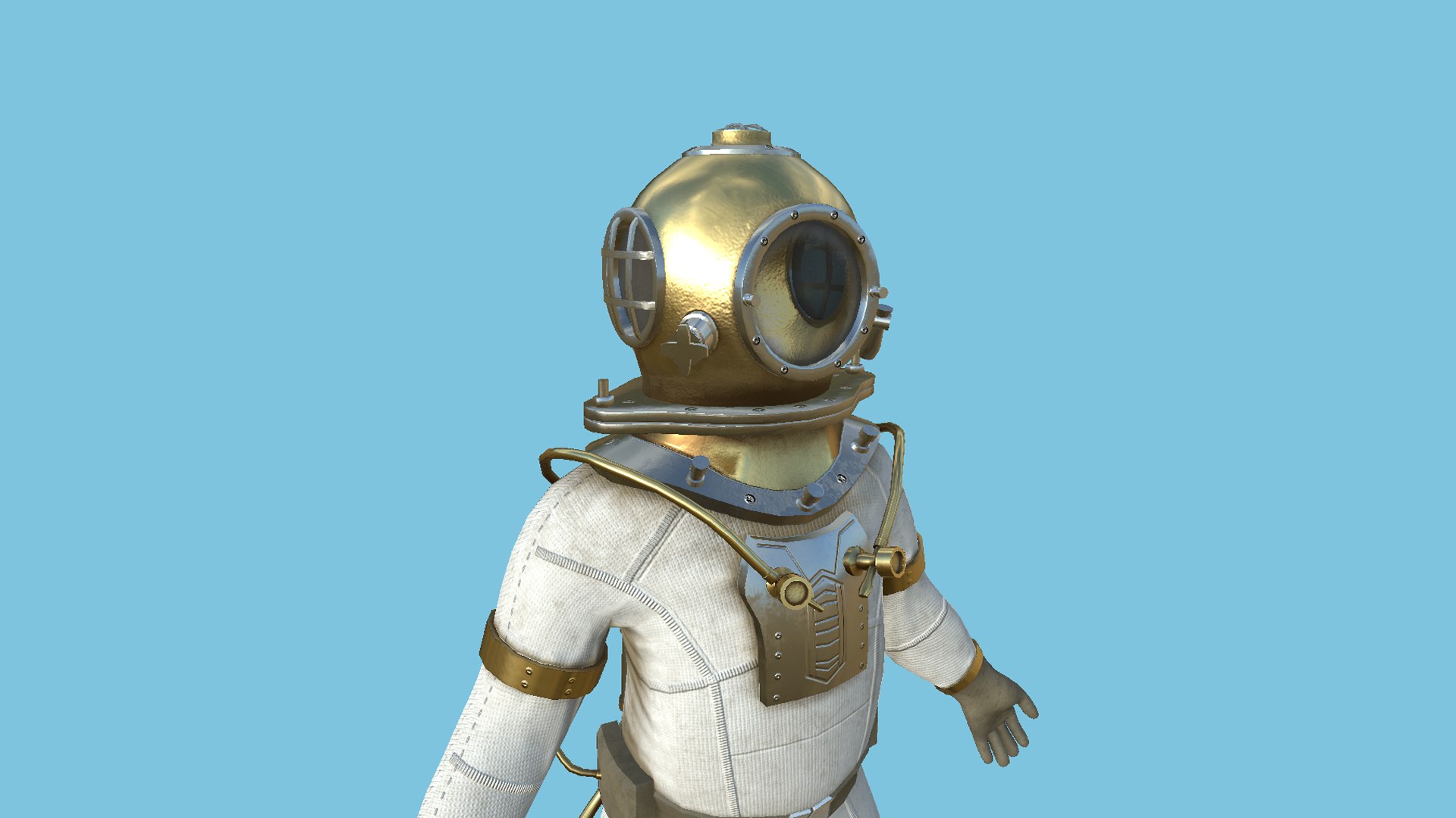 Diving Suit 03 - White Gold - Character Design Fashion Model ...