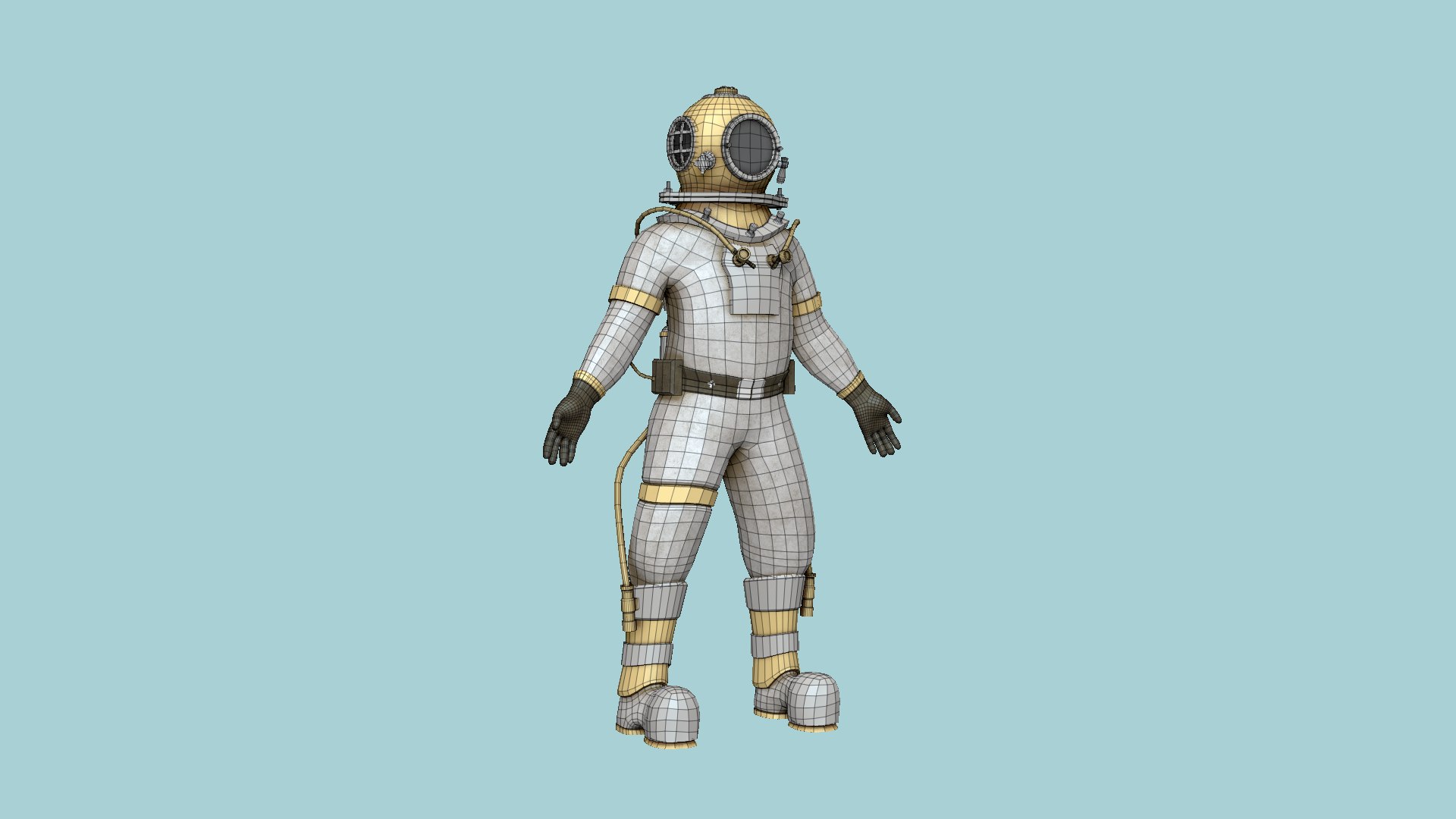 Diving Suit 03 - White Gold - Character Design Fashion Model ...