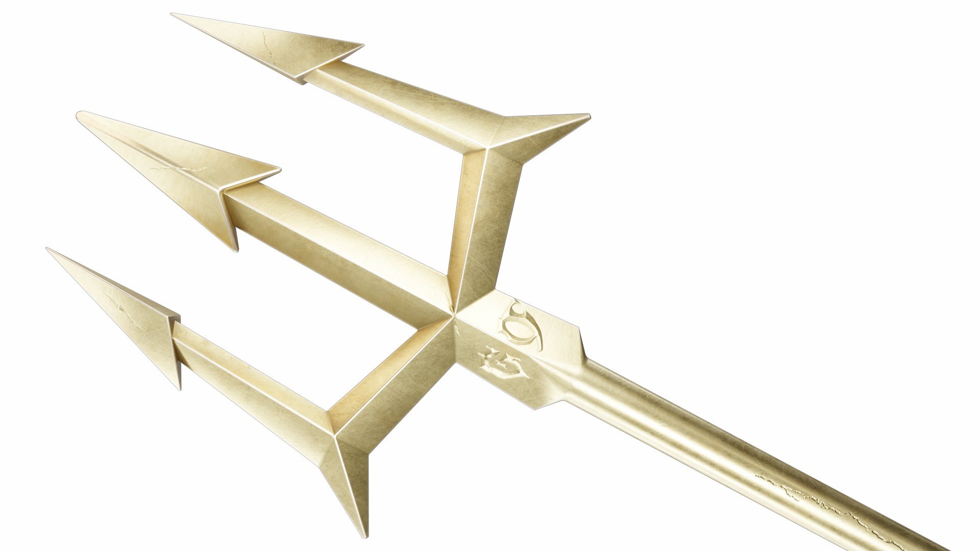 3D Golden Trident - TurboSquid 2101895
