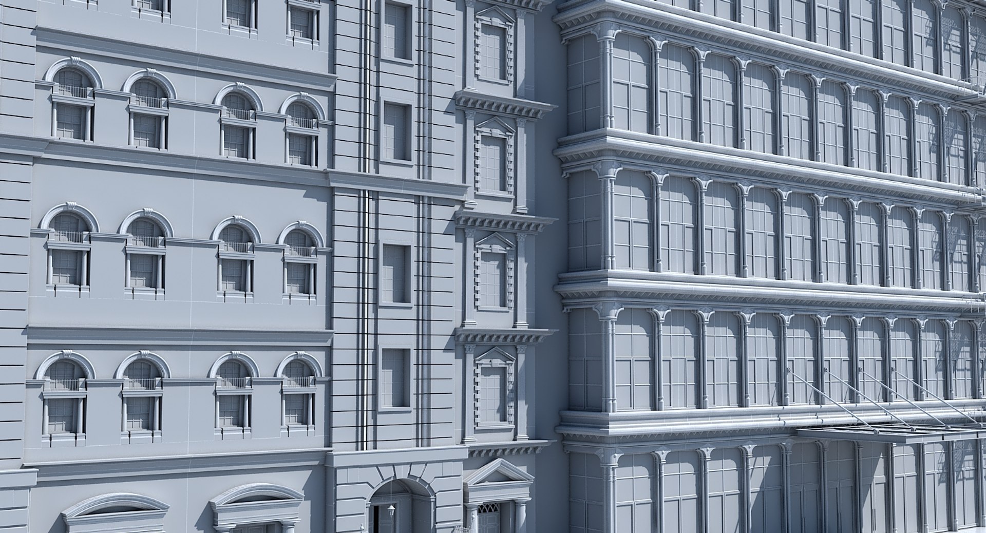 3D Tenement Building Facades - TurboSquid 1303452