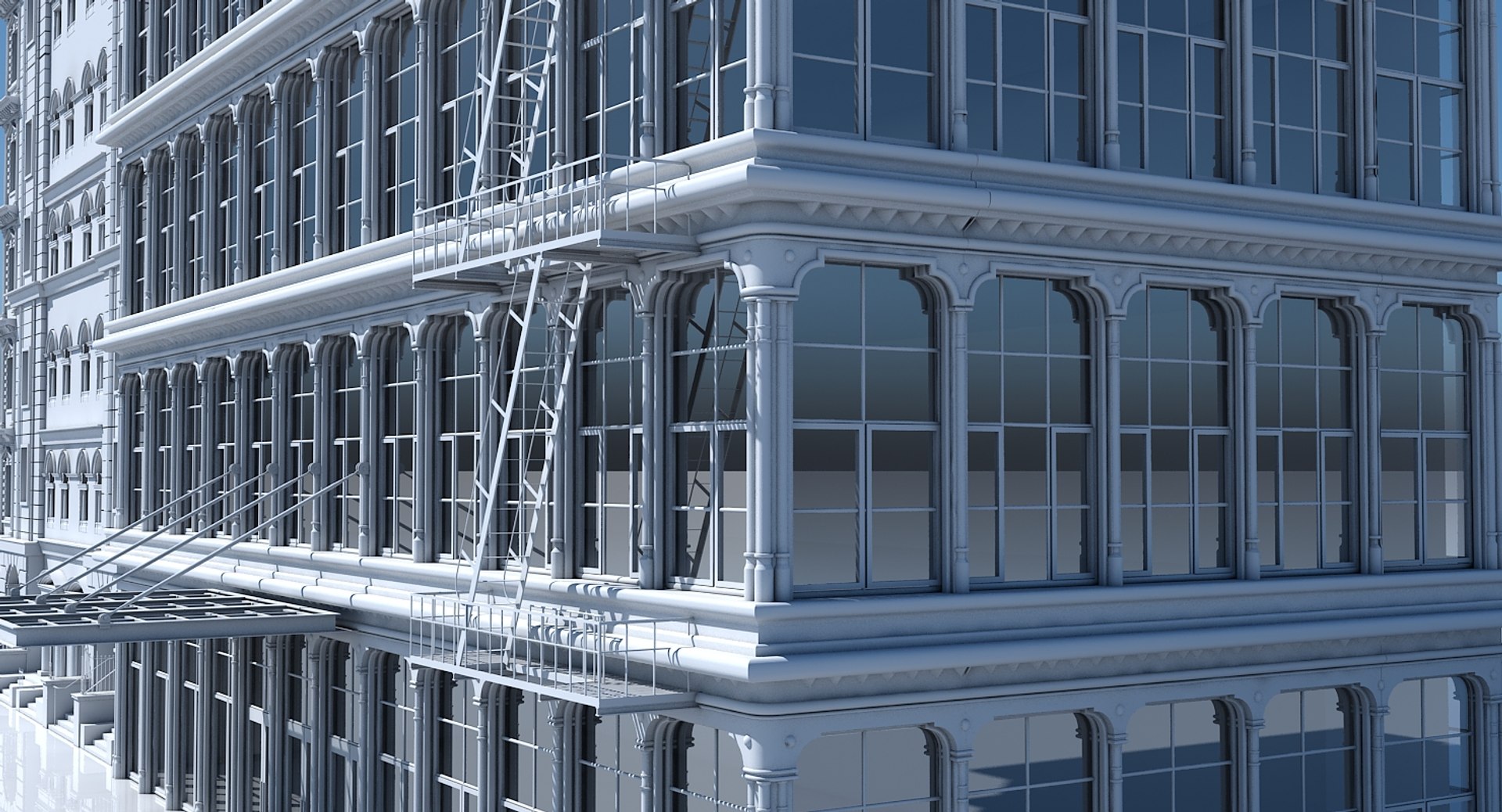 3D Tenement Building Facades - TurboSquid 1303452