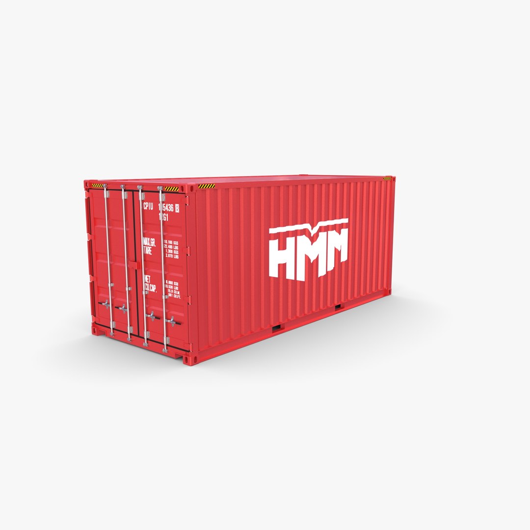 20ft Shipping Container HMM V2 3D Model - TurboSquid 1772658