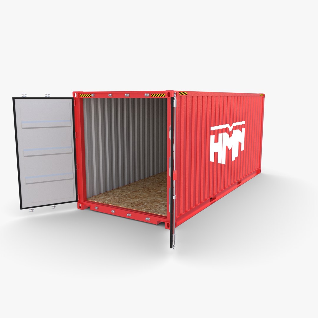 20ft Shipping Container HMM V2 3D Model - TurboSquid 1772658