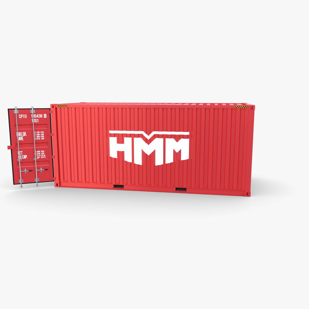 20ft Shipping Container HMM V2 3D Model - TurboSquid 1772658