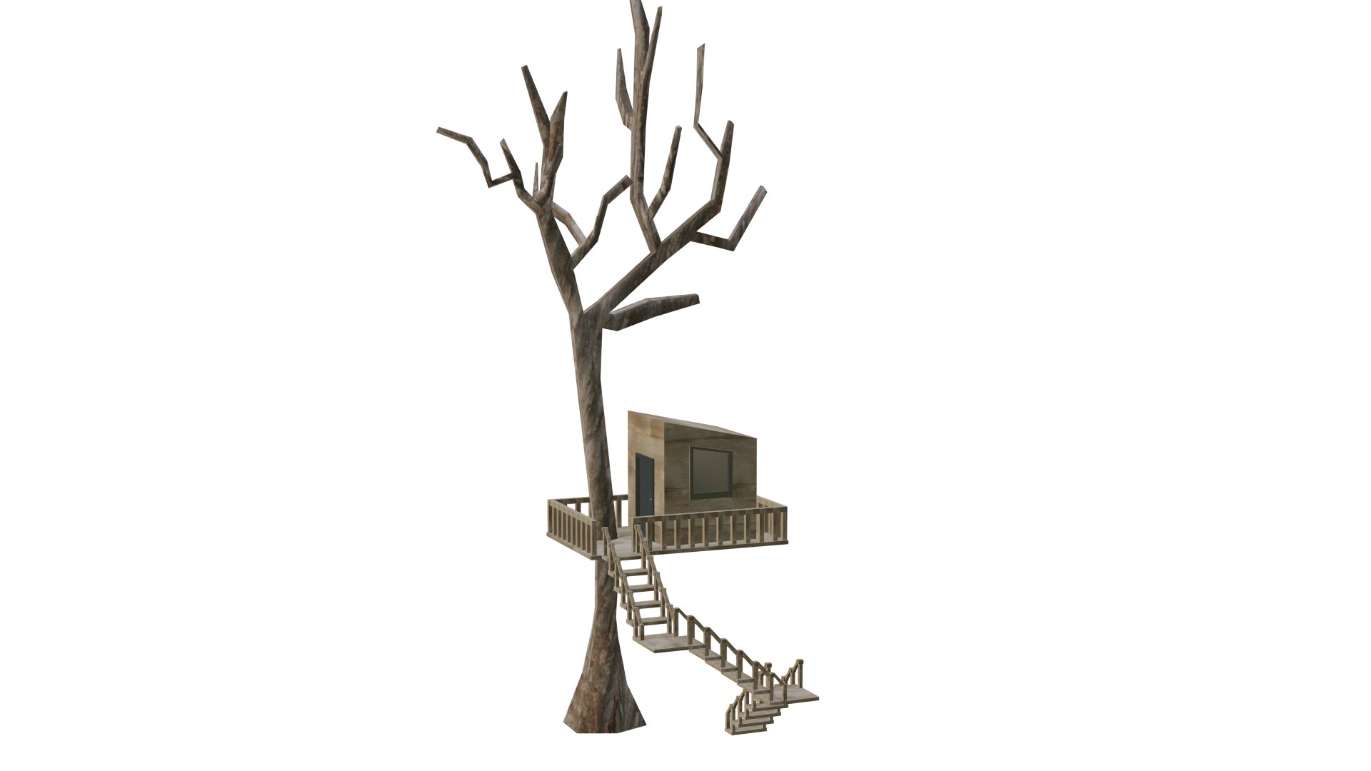 3D Tree House Lowpoly Model - TurboSquid 2064951