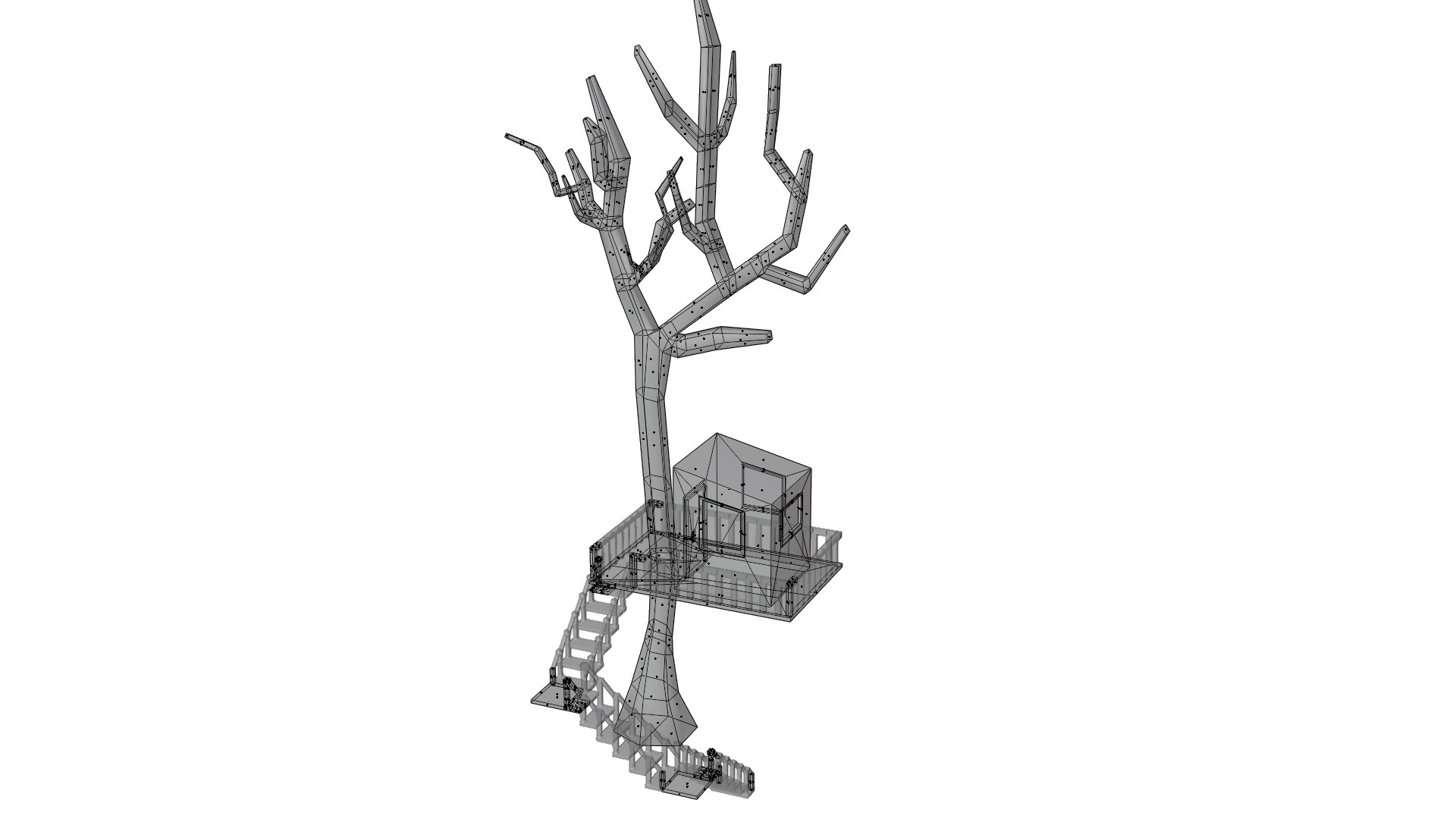 3D Tree House Lowpoly Model - TurboSquid 2064951