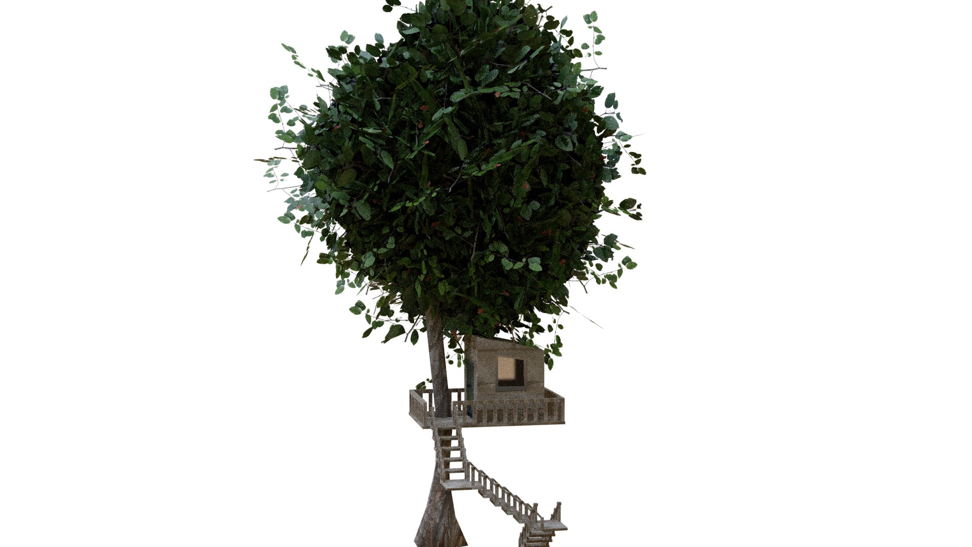 3D Tree House Lowpoly Model - TurboSquid 2064951