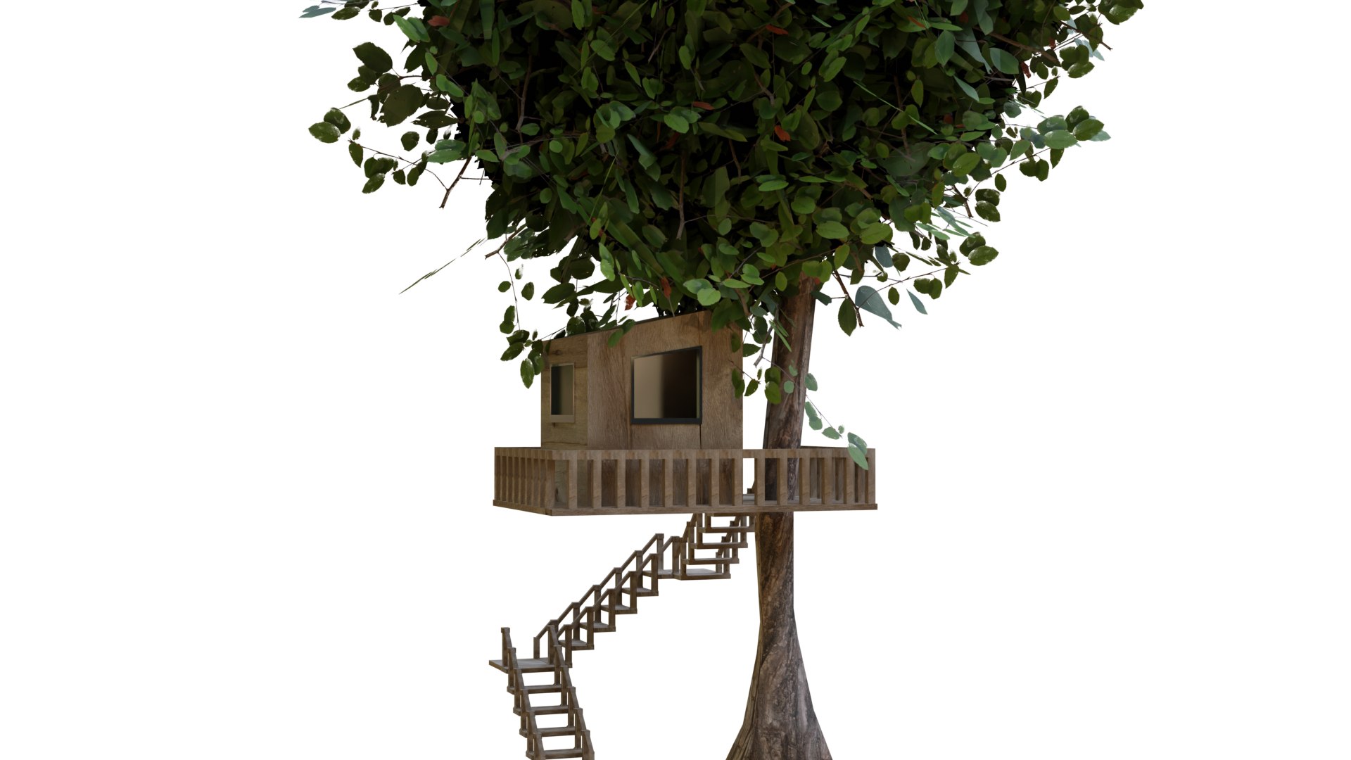 3D Tree House Lowpoly Model - TurboSquid 2064951