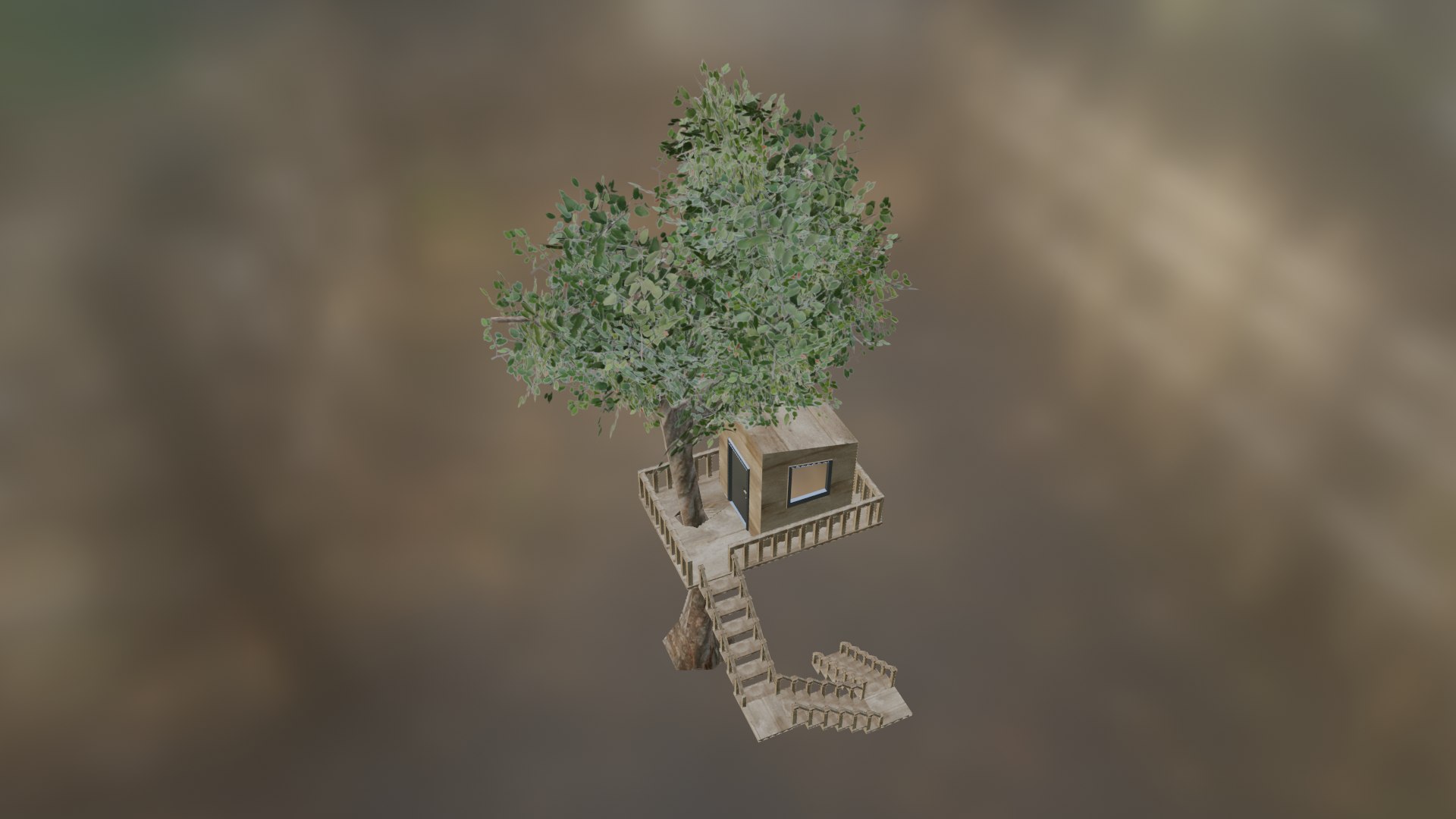 3D Tree House Lowpoly Model - TurboSquid 2064951