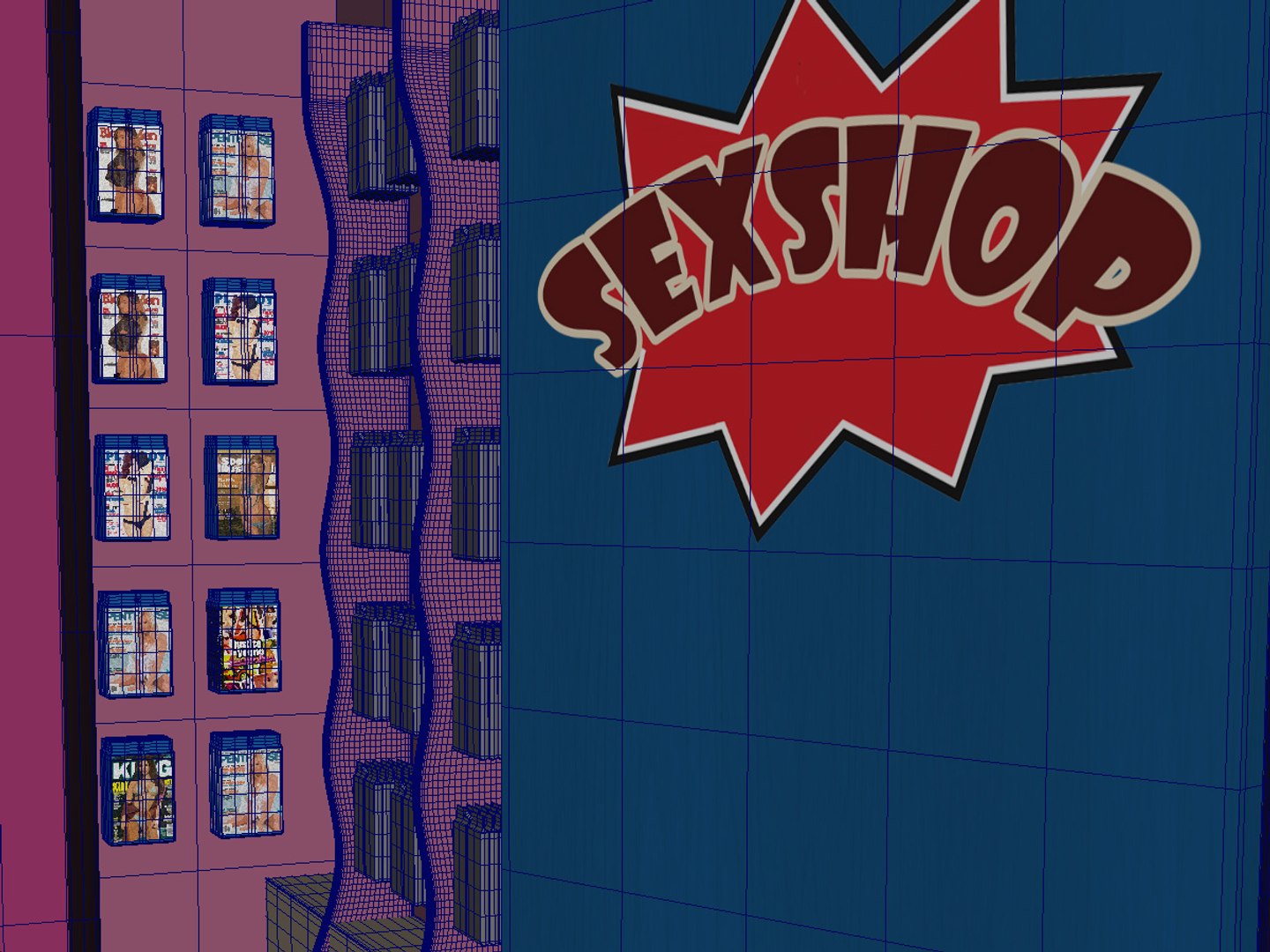 3d Cartoon Sex Shop Model