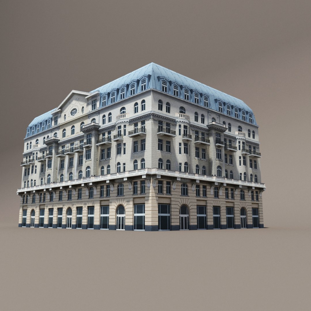 3D Neoclassical Hotel - TurboSquid 1159292