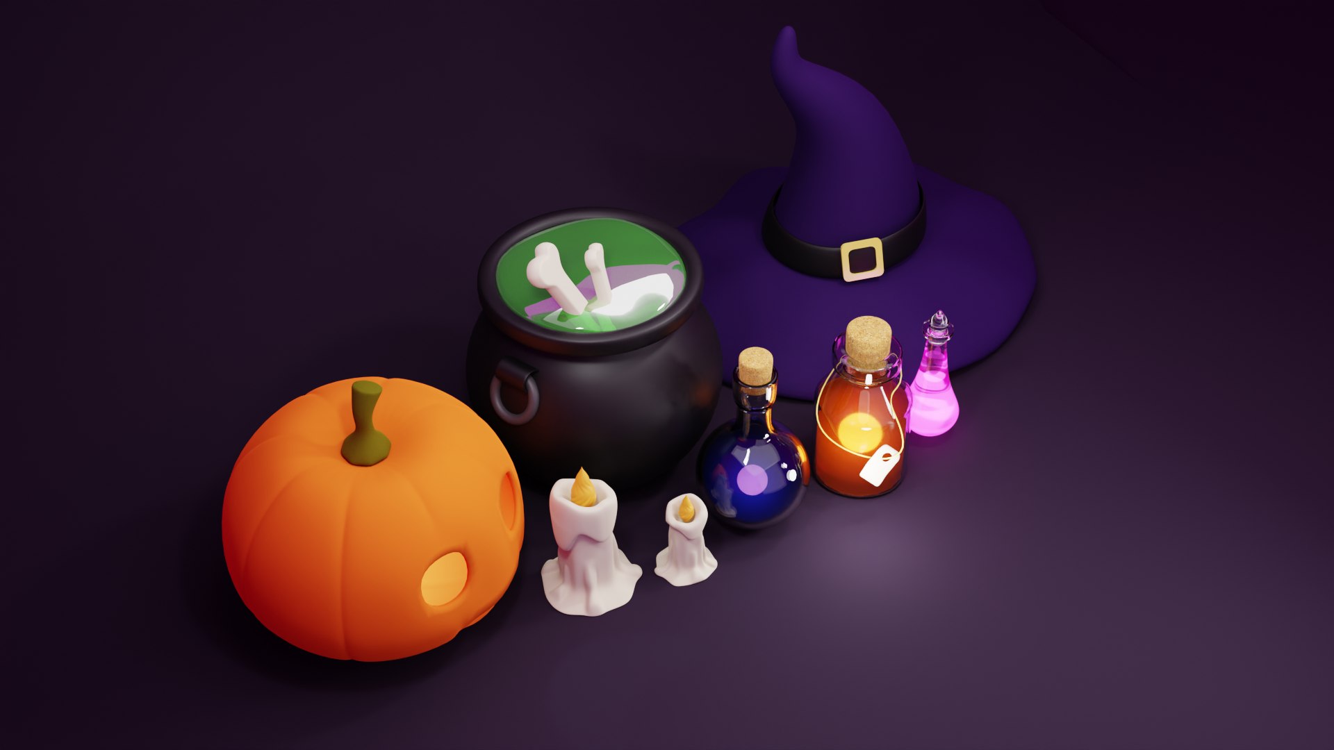 3D Model Halloween Set - TurboSquid 2196075