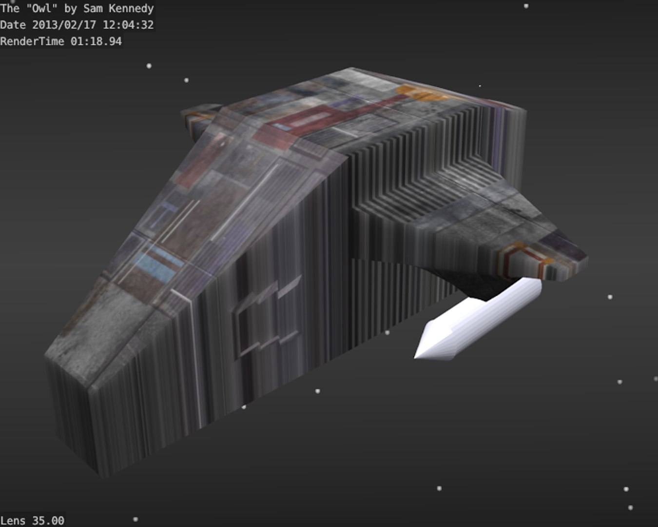 free space ship 3d model