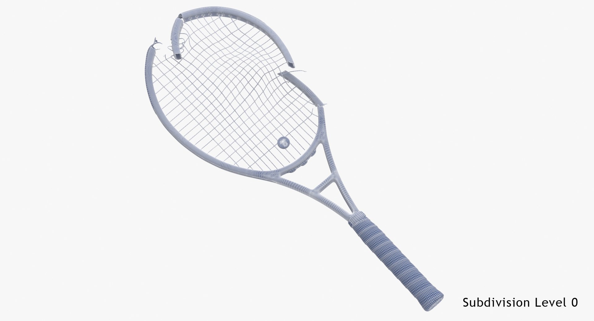 3D Model Tennis Racket Broken - TurboSquid 1562458
