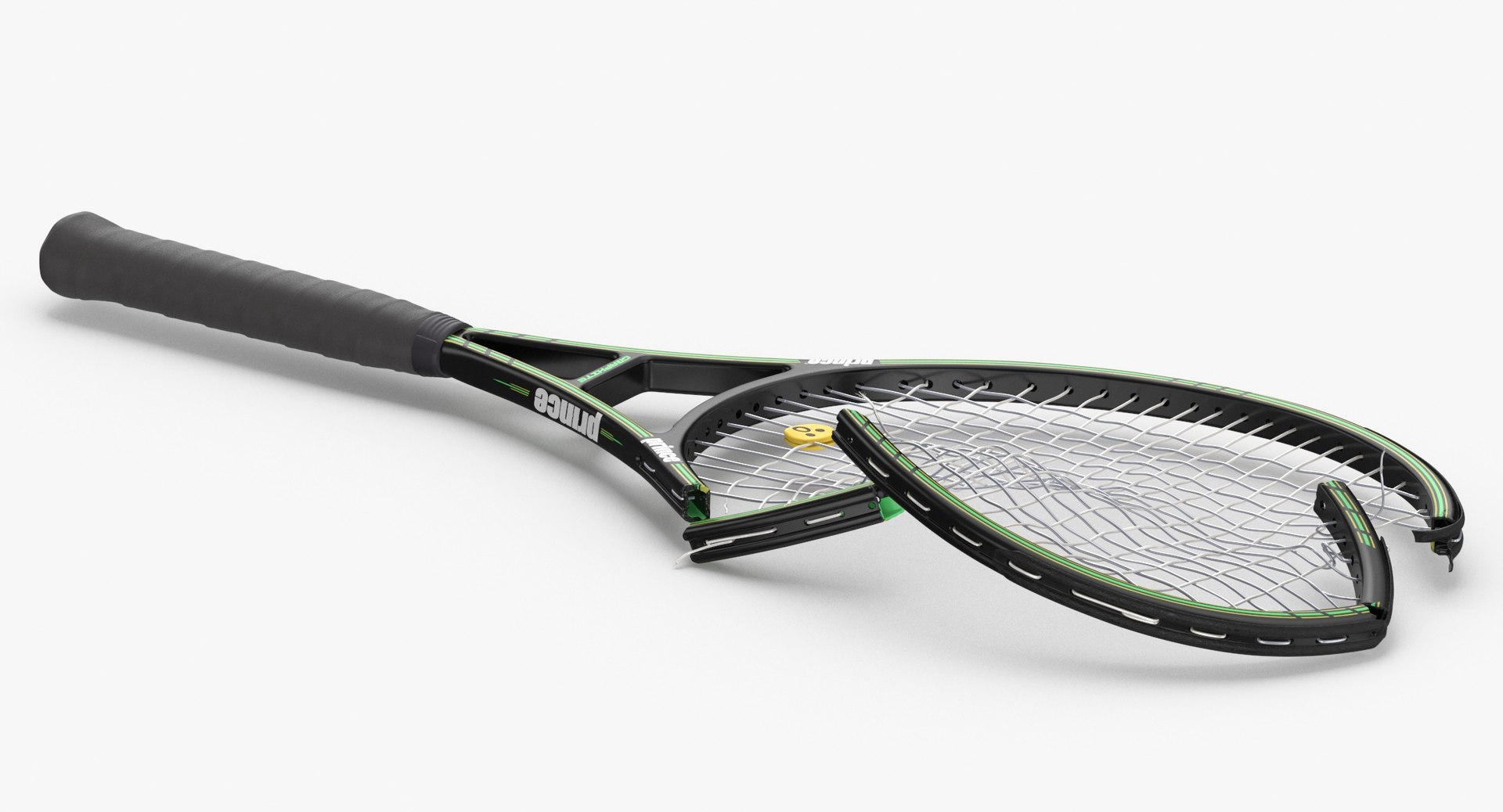3D Model Tennis Racket Broken - TurboSquid 1562458