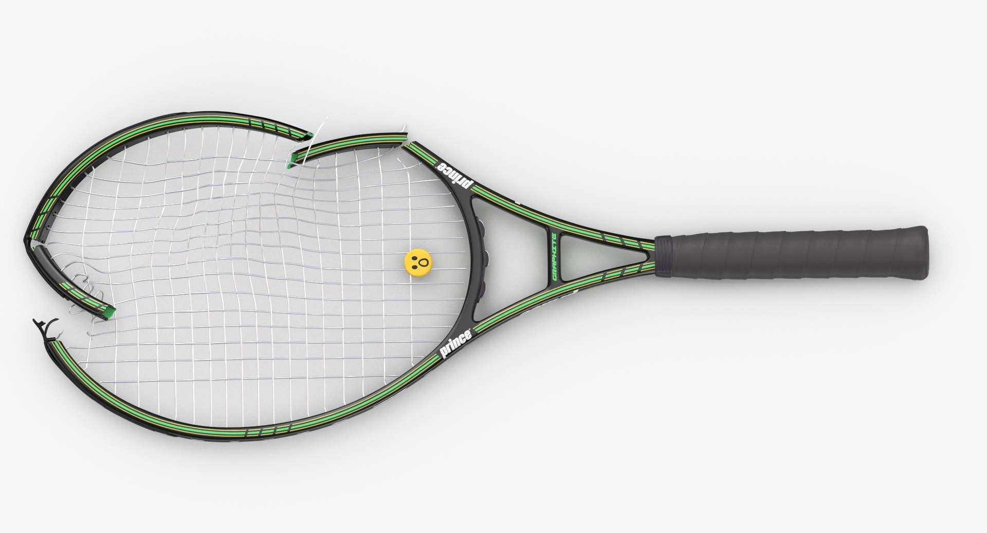 3D Model Tennis Racket Broken - TurboSquid 1562458