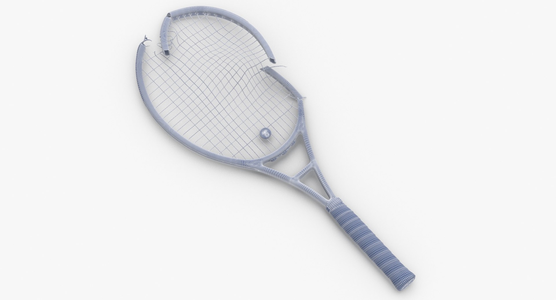 3D Model Tennis Racket Broken - TurboSquid 1562458