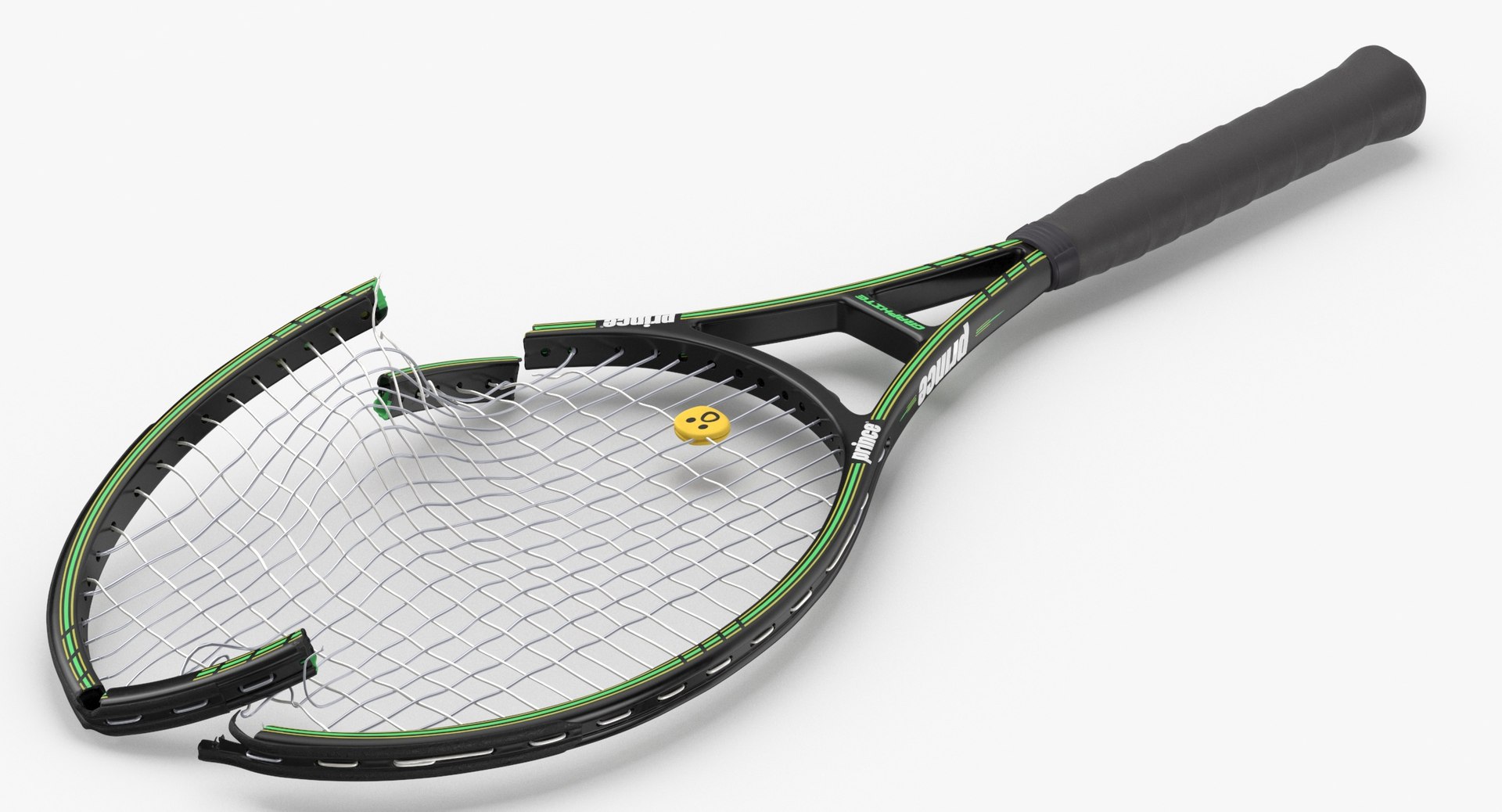 3D Model Tennis Racket Broken - TurboSquid 1562458