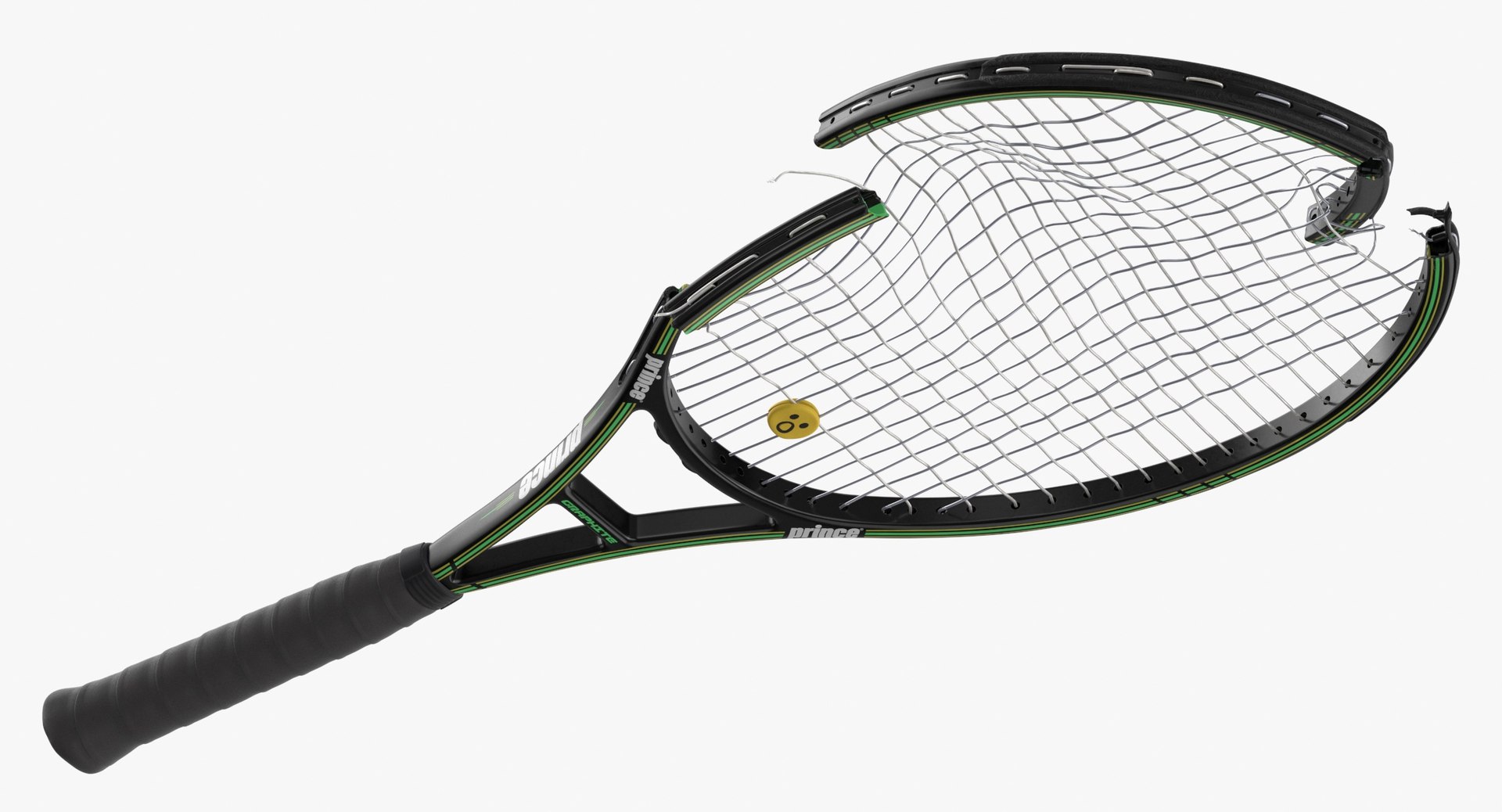 3D Model Tennis Racket Broken - TurboSquid 1562458