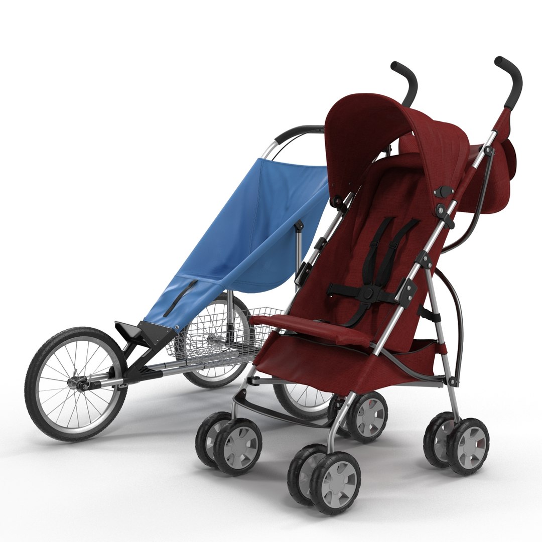 3d Model Baby Strollers Modeled 3