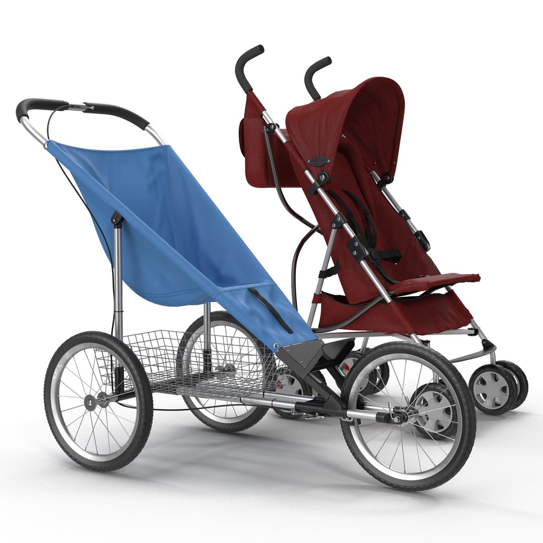 3d Model Baby Strollers Modeled 3