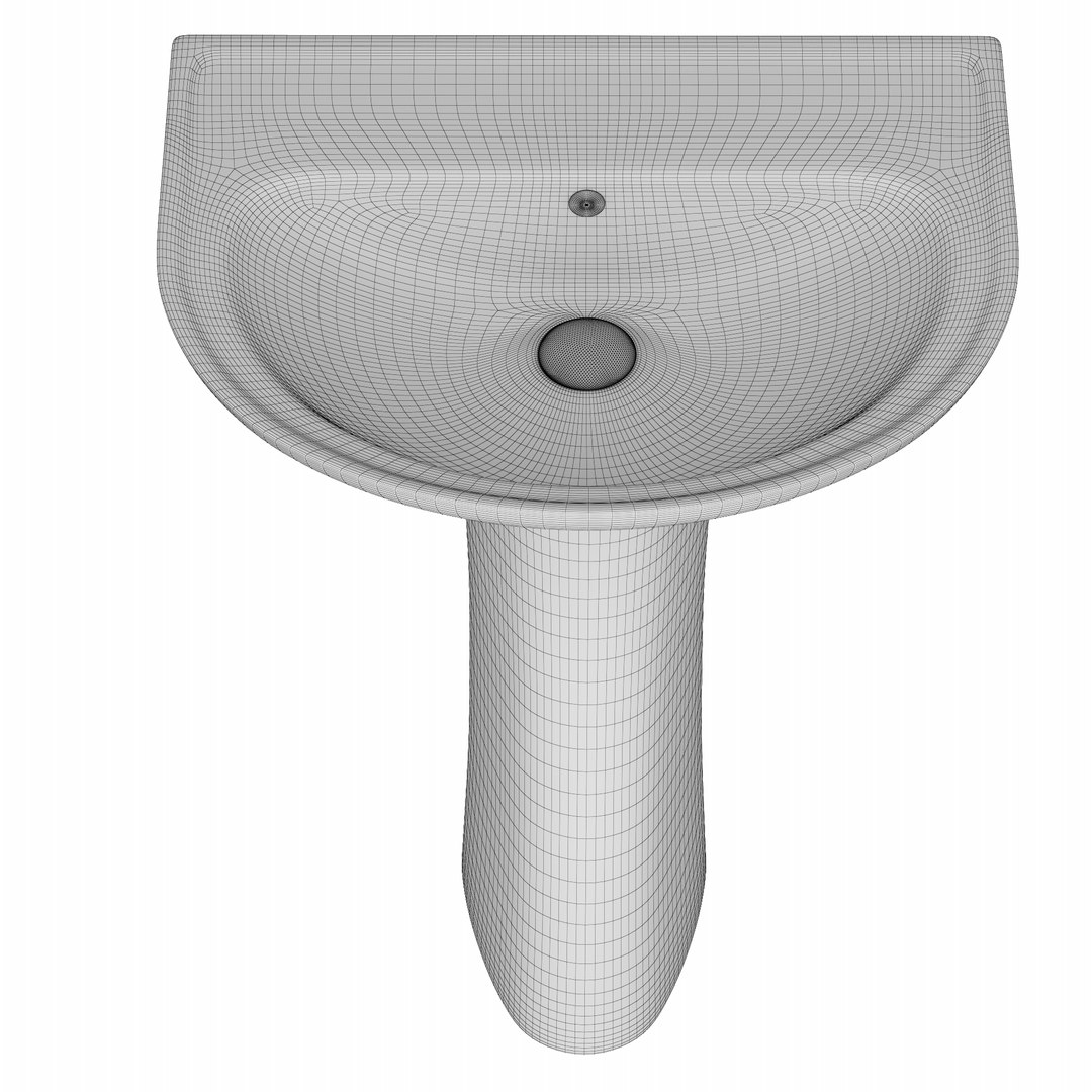 Pedestal half wash basin 3D model - TurboSquid 1692955