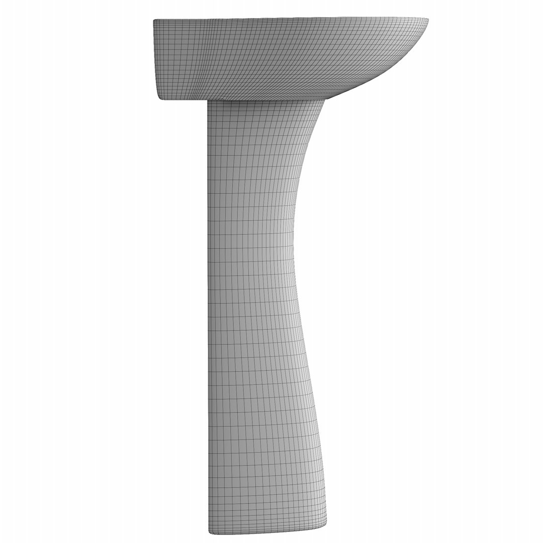 Pedestal half wash basin 3D model - TurboSquid 1692955