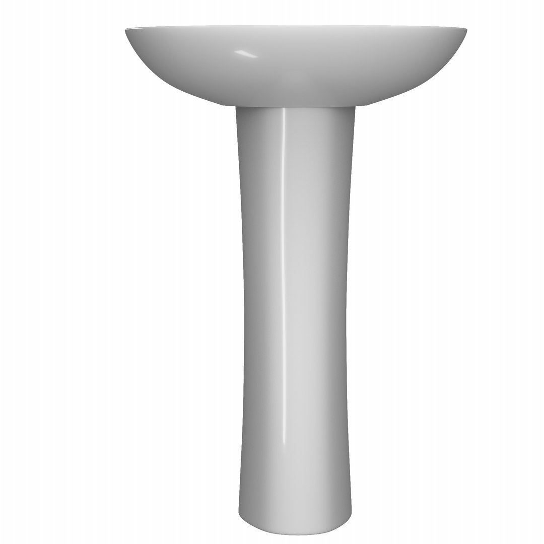Pedestal half wash basin 3D model - TurboSquid 1692955