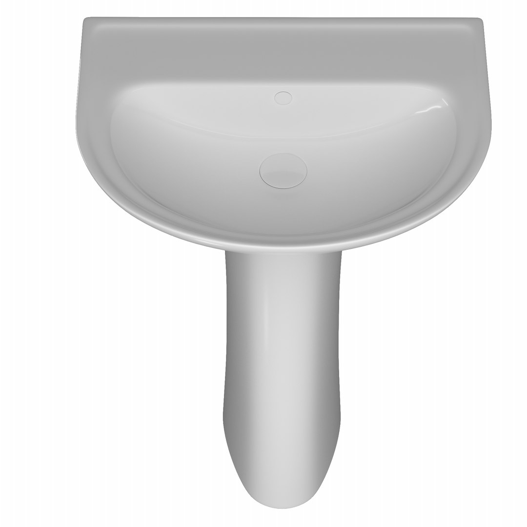 Pedestal half wash basin 3D model - TurboSquid 1692955