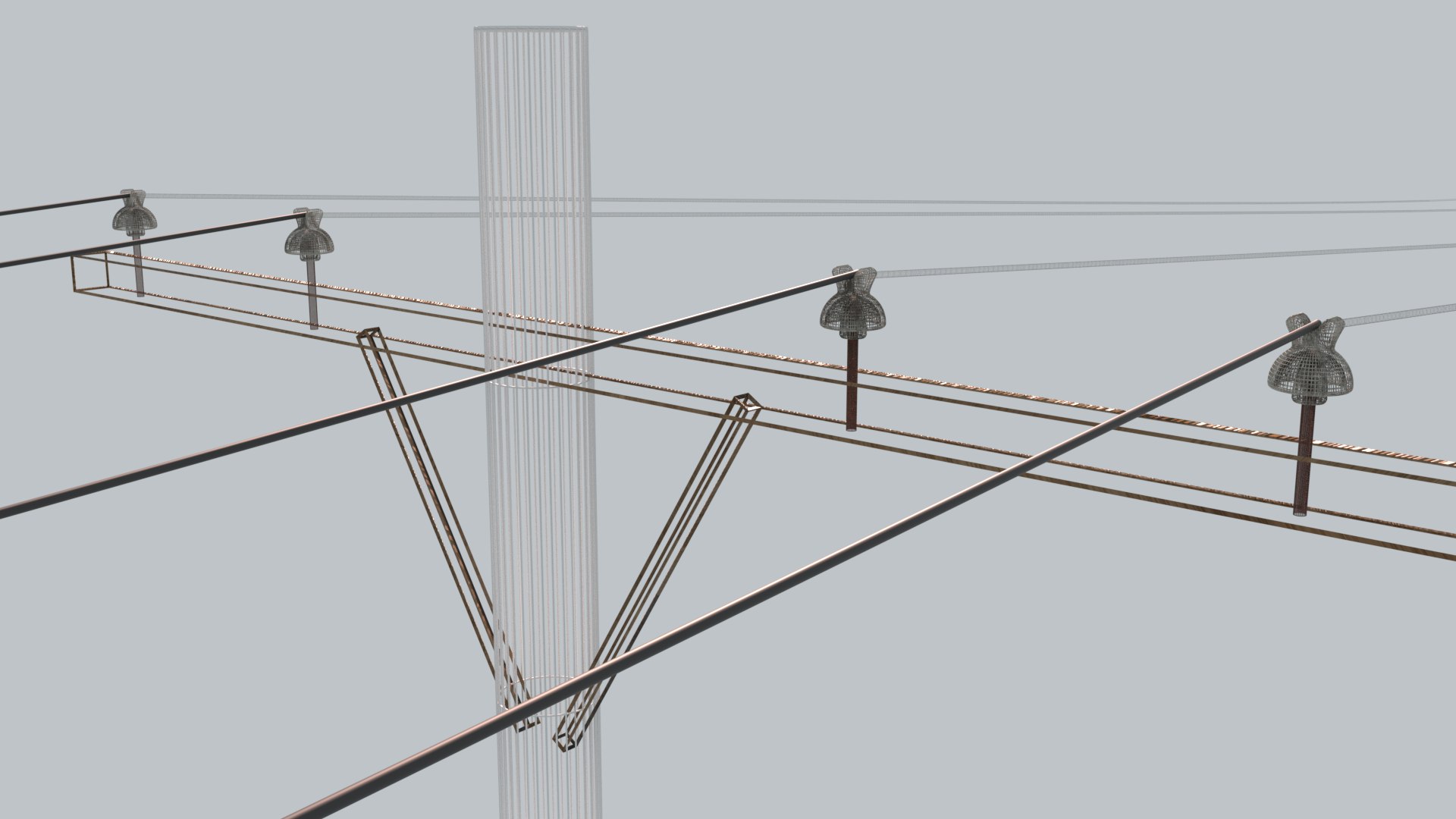 3D Power Line Wooden - TurboSquid 1198062